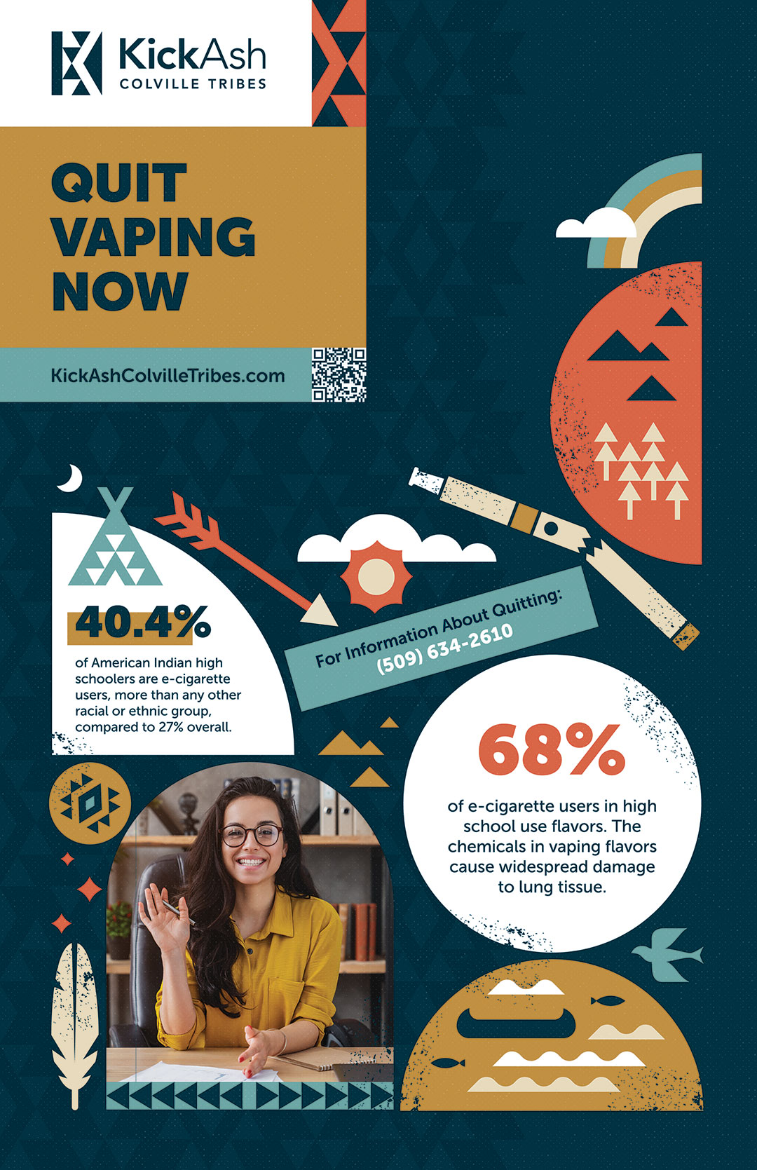Kick Ash Colville Tribes Posters | Quit Smoking Cigarettes
