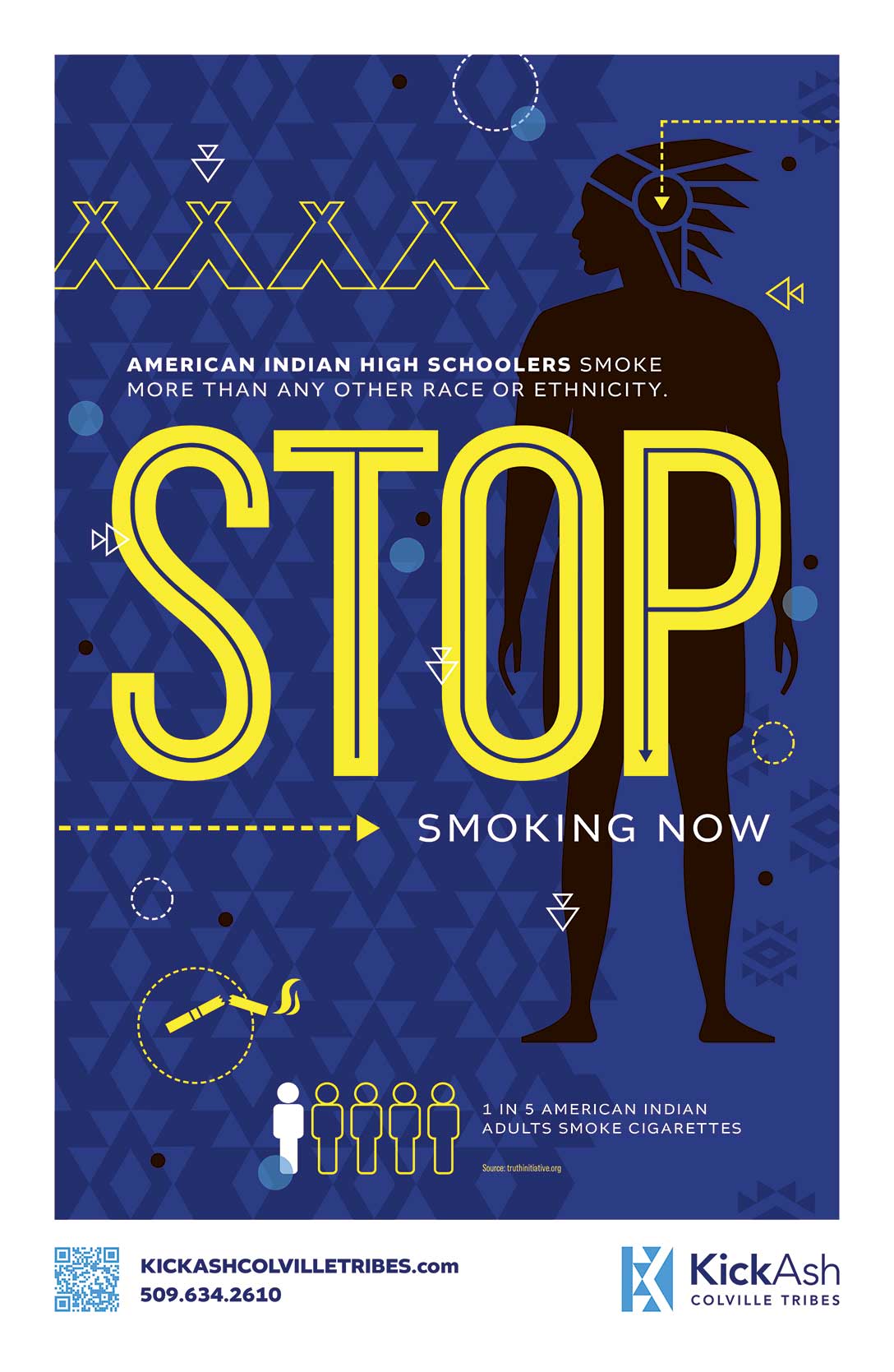 Kick Ash Colville Tribes Posters | Quit Smoking Cigarettes